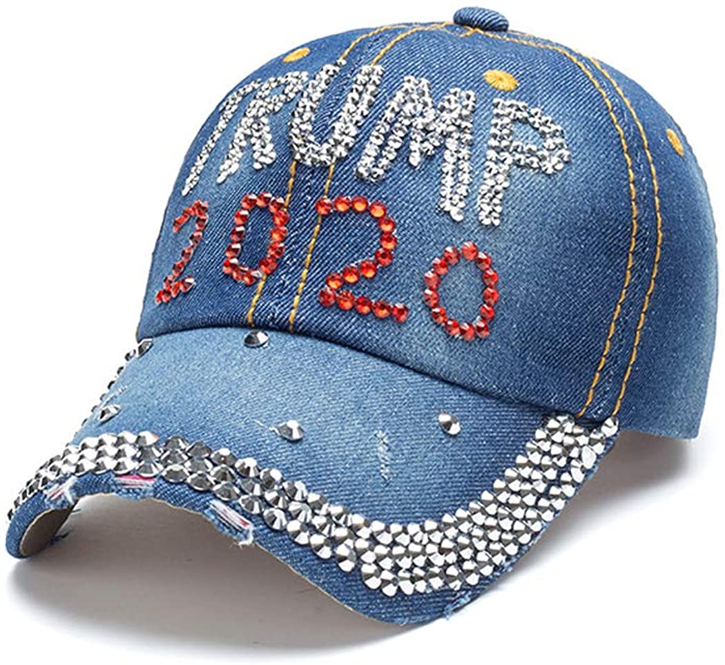Trump 2020 MAGA Keep America Great Bling Rhinestone Hat