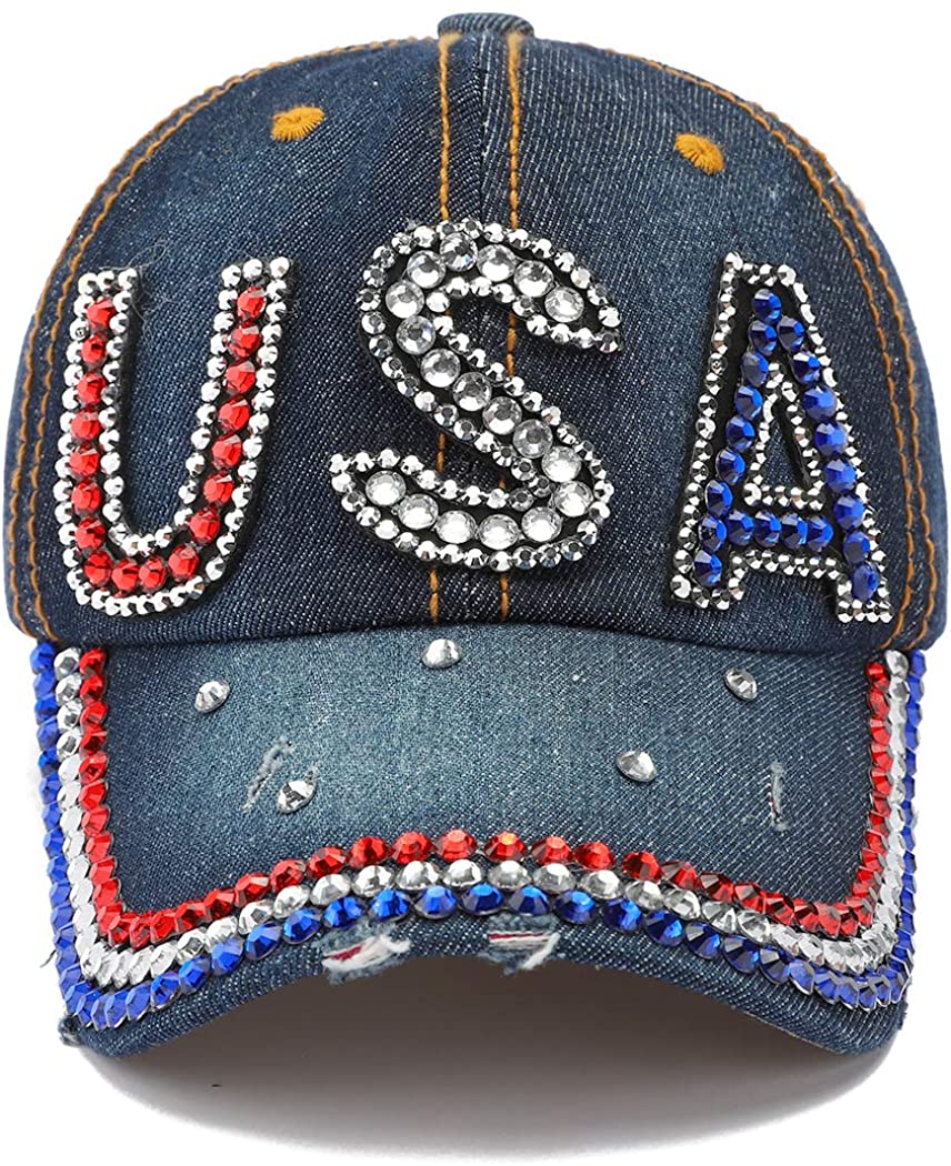 Trump 2020 MAGA Keep America Great Bling Rhinestone Hat