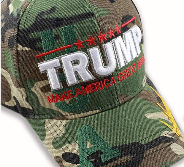 Trump 2020 Camouflage Gold Signature Hat 3D USA High Quality
